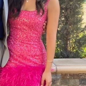 NADINE MERABI | Dresses | Nadine Merabi Evie Hot Pink Dress | Poshmark